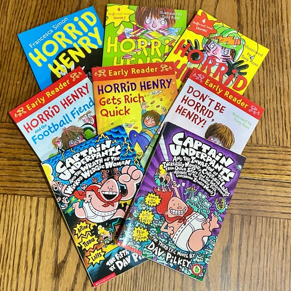Toys | Young Childrens Chapter Book Sets 6 Horrid Henry And 2 Captain ...